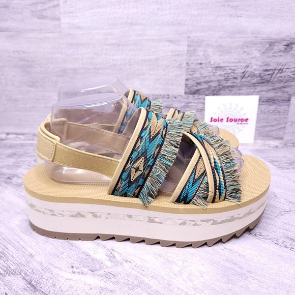 Teva | Shoes | New Teva Ceres Flatform Slingback Fringe Sandal 9 | Poshmark